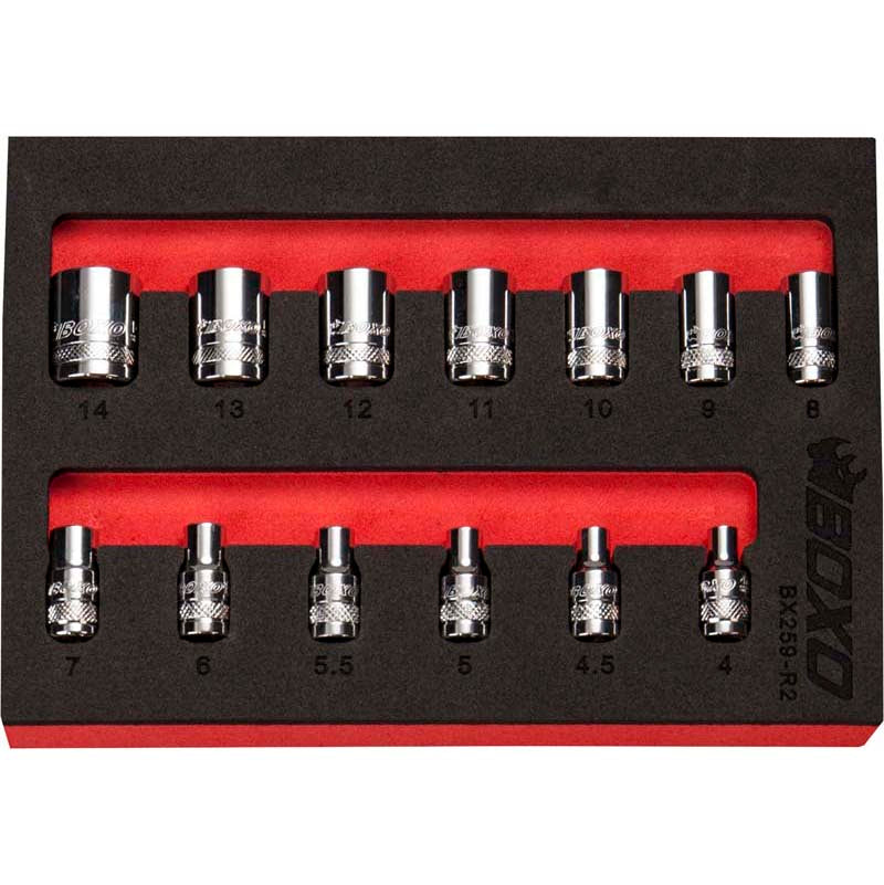 BOXO 13Pc 1/4" 6PT Socket Set (4mm to 14mm) – Truckstop Group