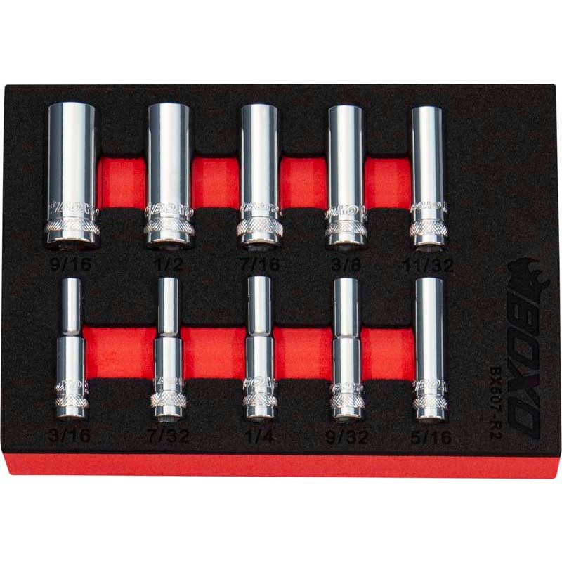 BOXO 10Pc 1/4" Imperial 12PT Deep Socket Set – Truckstop Group