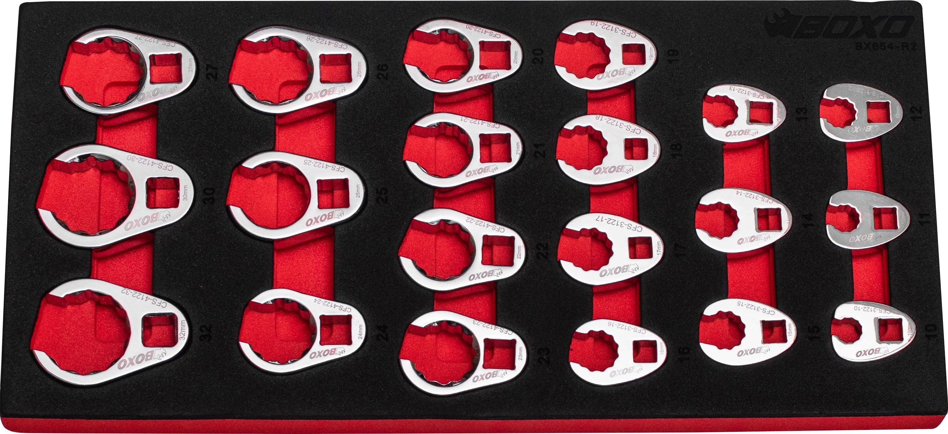 BOXO 20Pc 3/8" & 1/2" 12PT Master Crow Foot Wrench Set – Truckstop Group