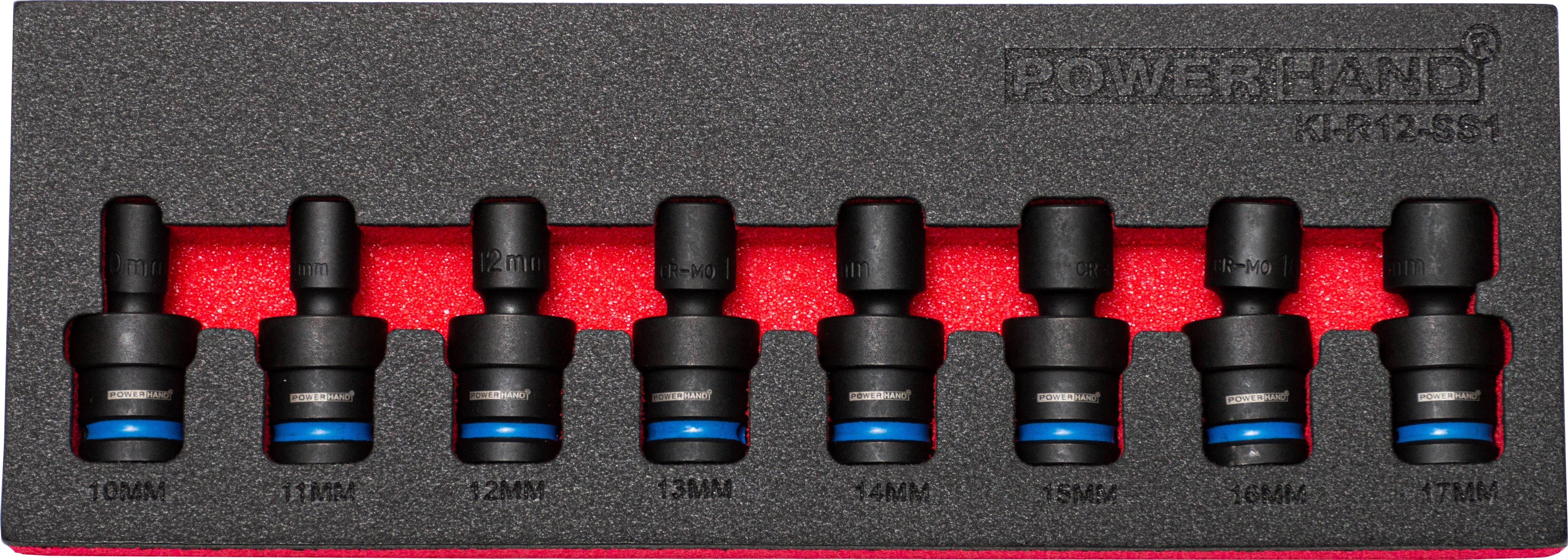 POWERHAND 8Pc 1/2" Shallow Swivel Impact Socket Set (10-17mm ...