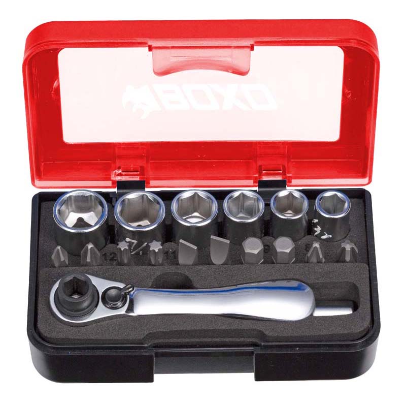 BOXO 18Pc 1/4" Socket Set with Dual Function Ratchet – Truckstop Group
